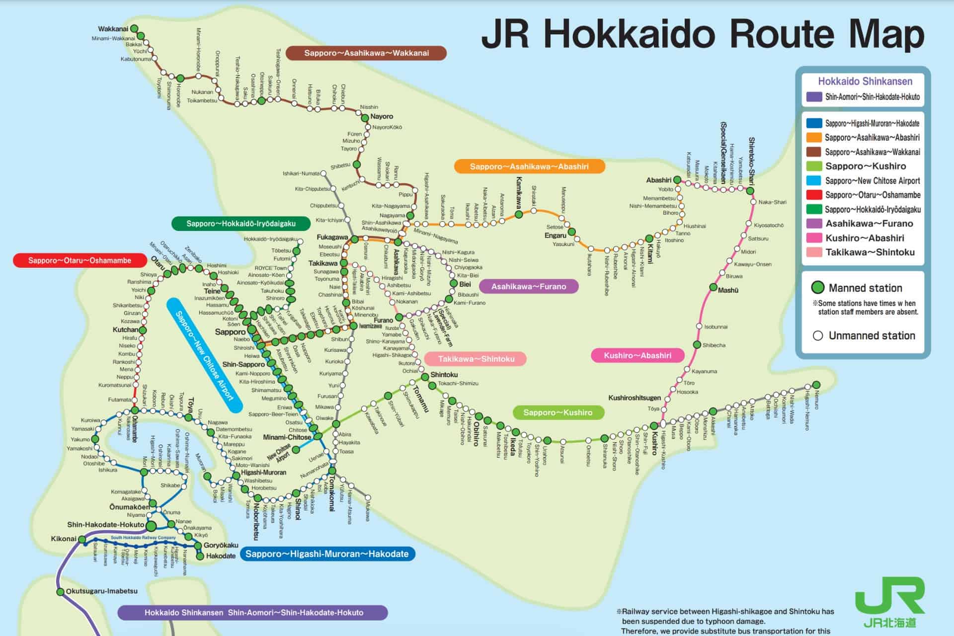 Hokkaido JR map | Free PDF download | GetJRPass