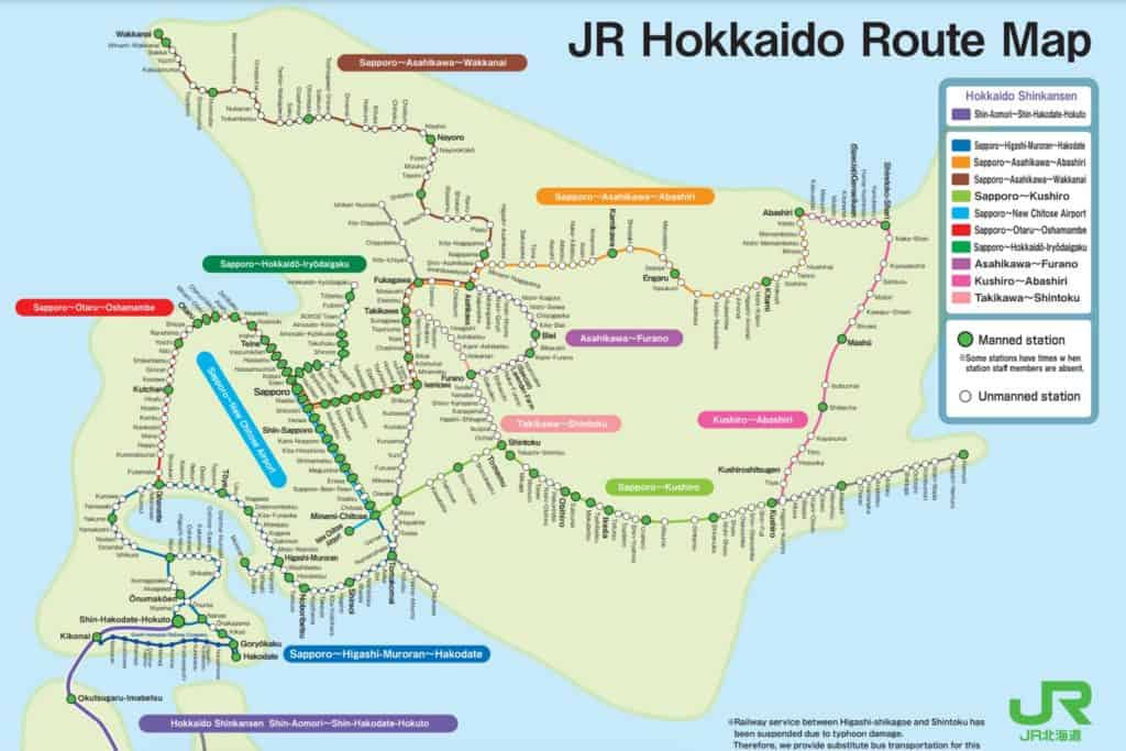 JR Hokkaido - Train map | Getjrpass.com