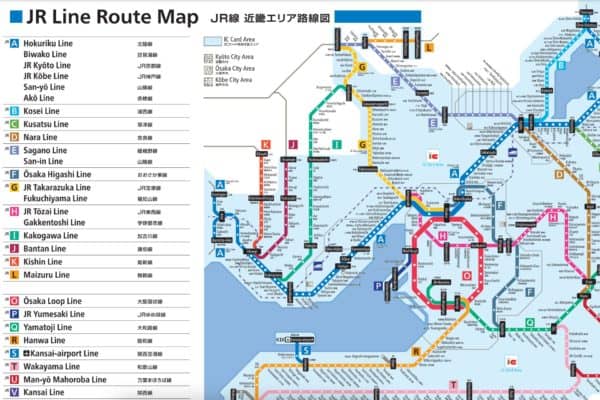 JR Map of Kyoto, Osaka and Kobe | Getjrpass.com
