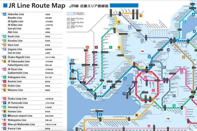 JR Map of Kyoto, Osaka and Kobe | Getjrpass.com