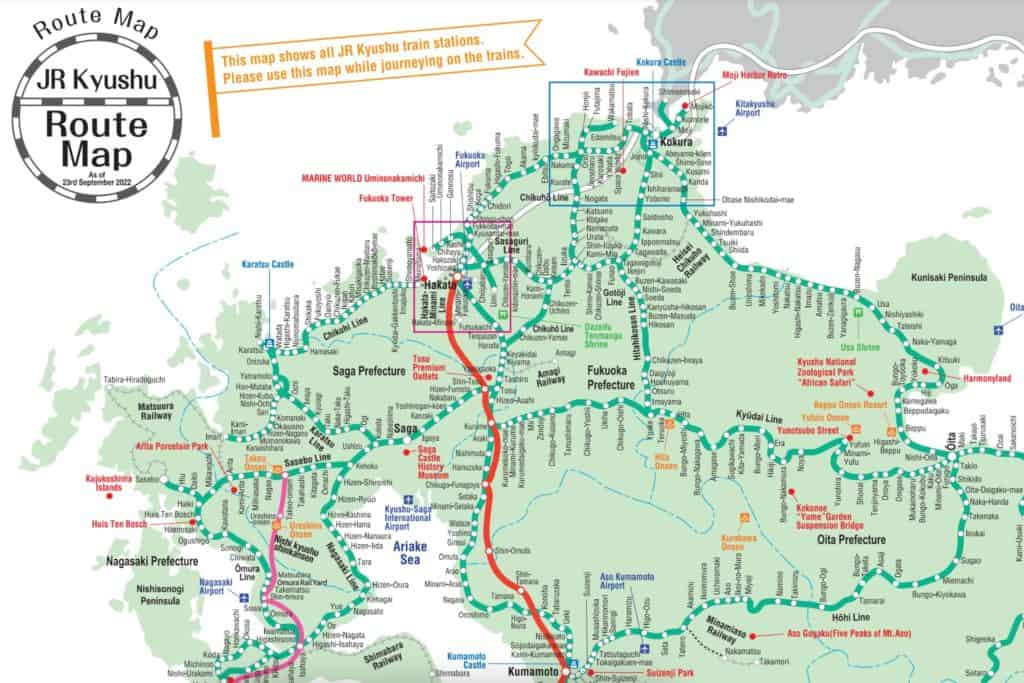JR Kyushu - Train maps | Getjrpass.com